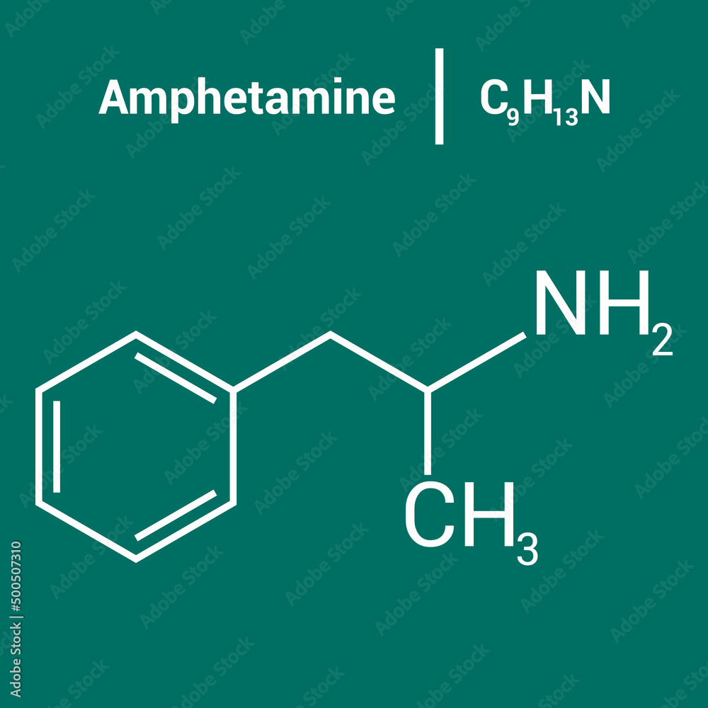 chemical structure of Amphetamine (C9H13N) Stock Vector | Adobe Stock