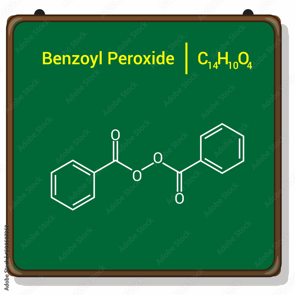 chemical structure of Benzoyl peroxide (C14H10O4) Stock Vector | Adobe ...