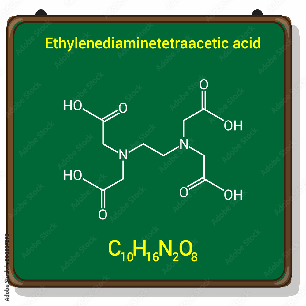 Vetor de chemical structure of Ethylenediaminetetraacetic acid (EDTA ...