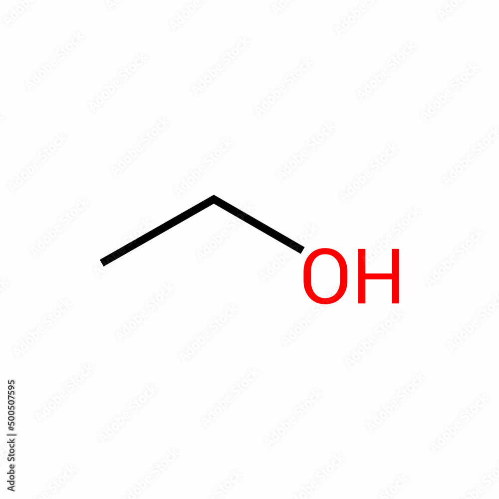 chemical structure of ethanol (C2H6O) Stock Vector | Adobe Stock
