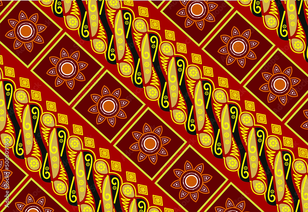 Parang Batik motifs combined with various motifs, Draw diagonal lines ...