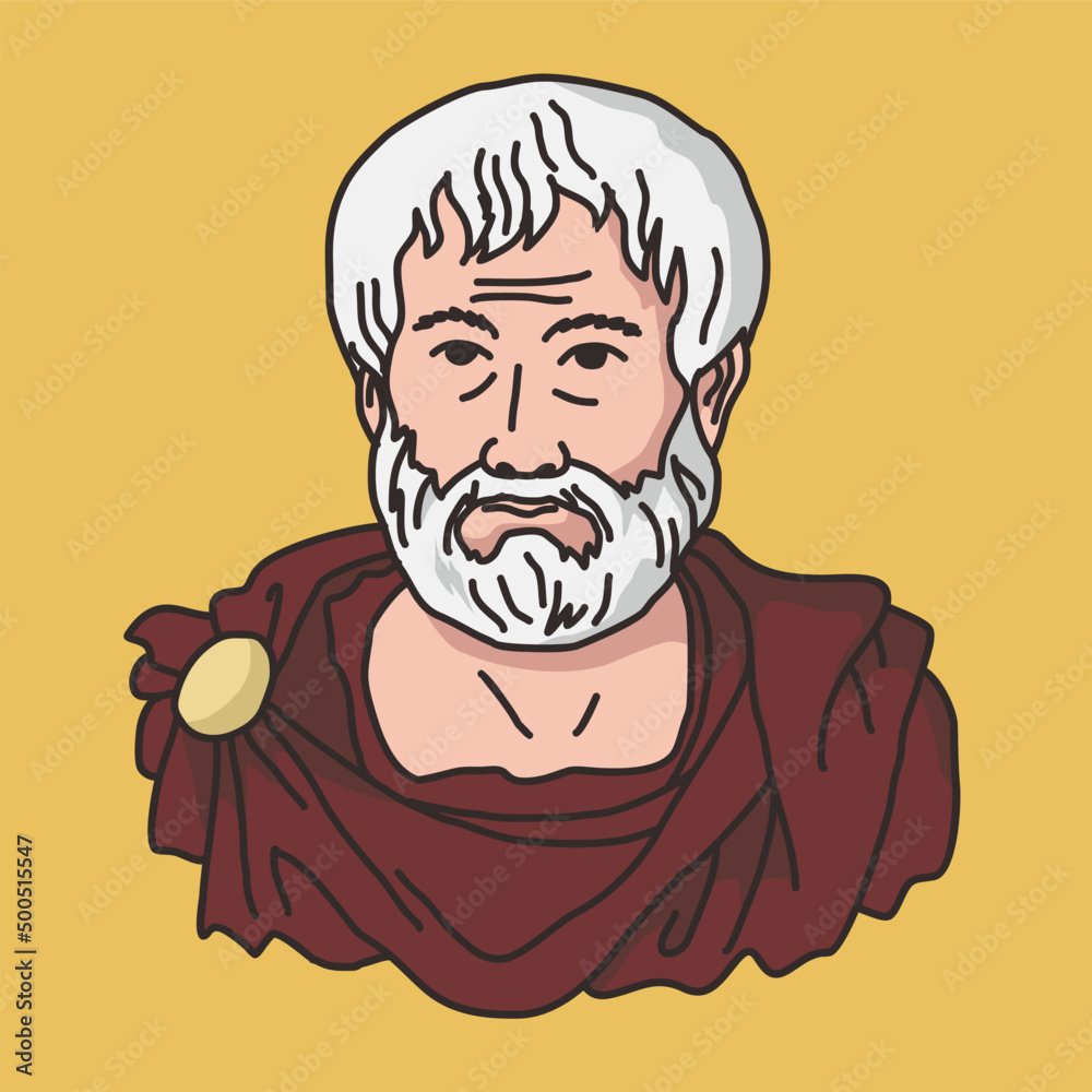 vector illustration of Aristotle Greek philosopher from Athens Stock ...