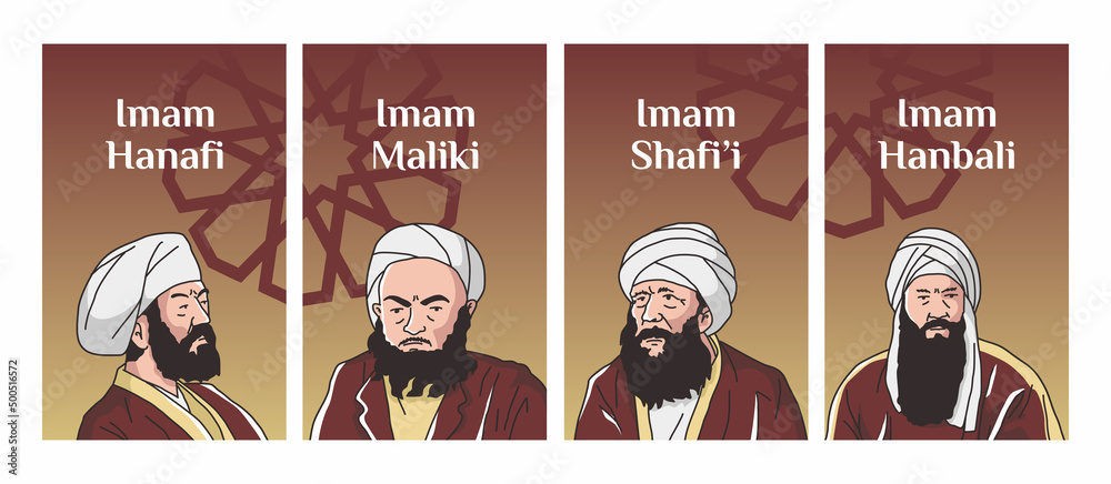 vector illustration of four Imams of Jurisprudence: Imam Abu Hanifa ... vector illustration of four Imams of Jurisprudence: Imam Abu Hanifa ...