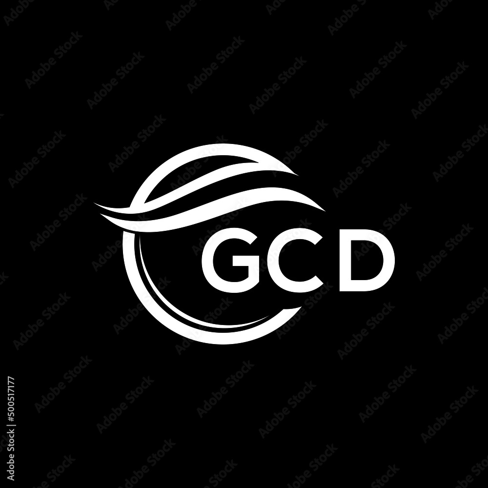 GCD letter logo design on black background. GCD creative initials ...