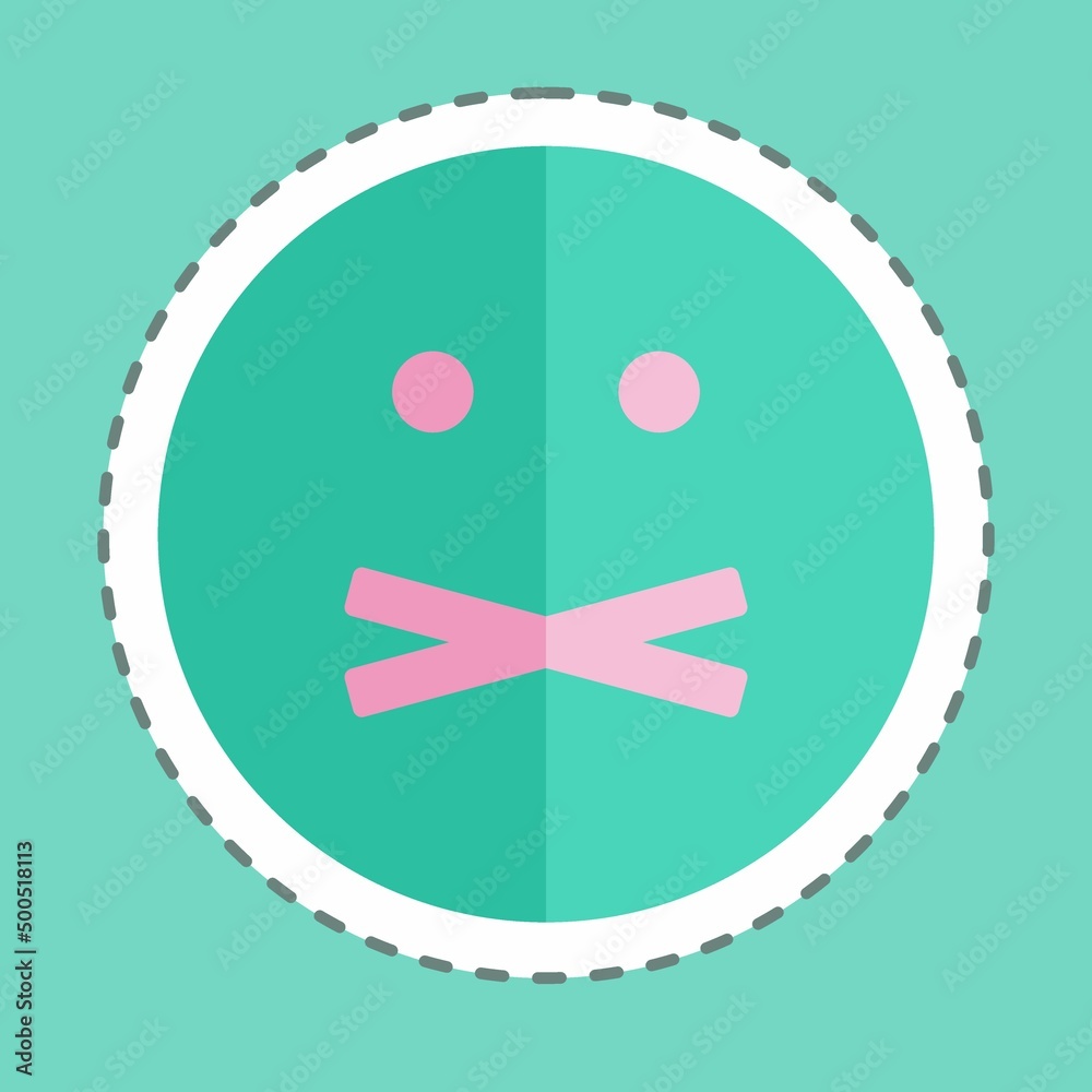Sticker line cut Emoticon Don't Tell. suitable for Emoticon symbol ...