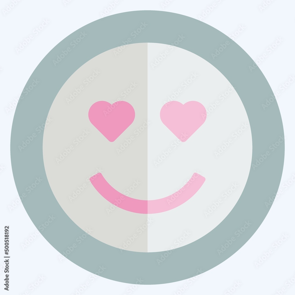 Icon Emoticon Love. suitable for Emoticon symbol. flat style. simple ...