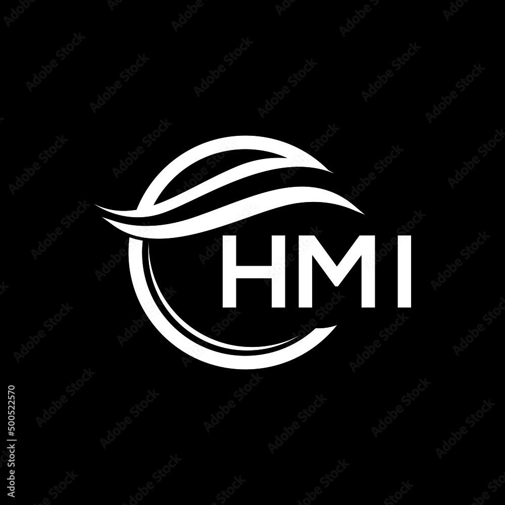 HMI letter logo design on black background. HMI creative initials ...