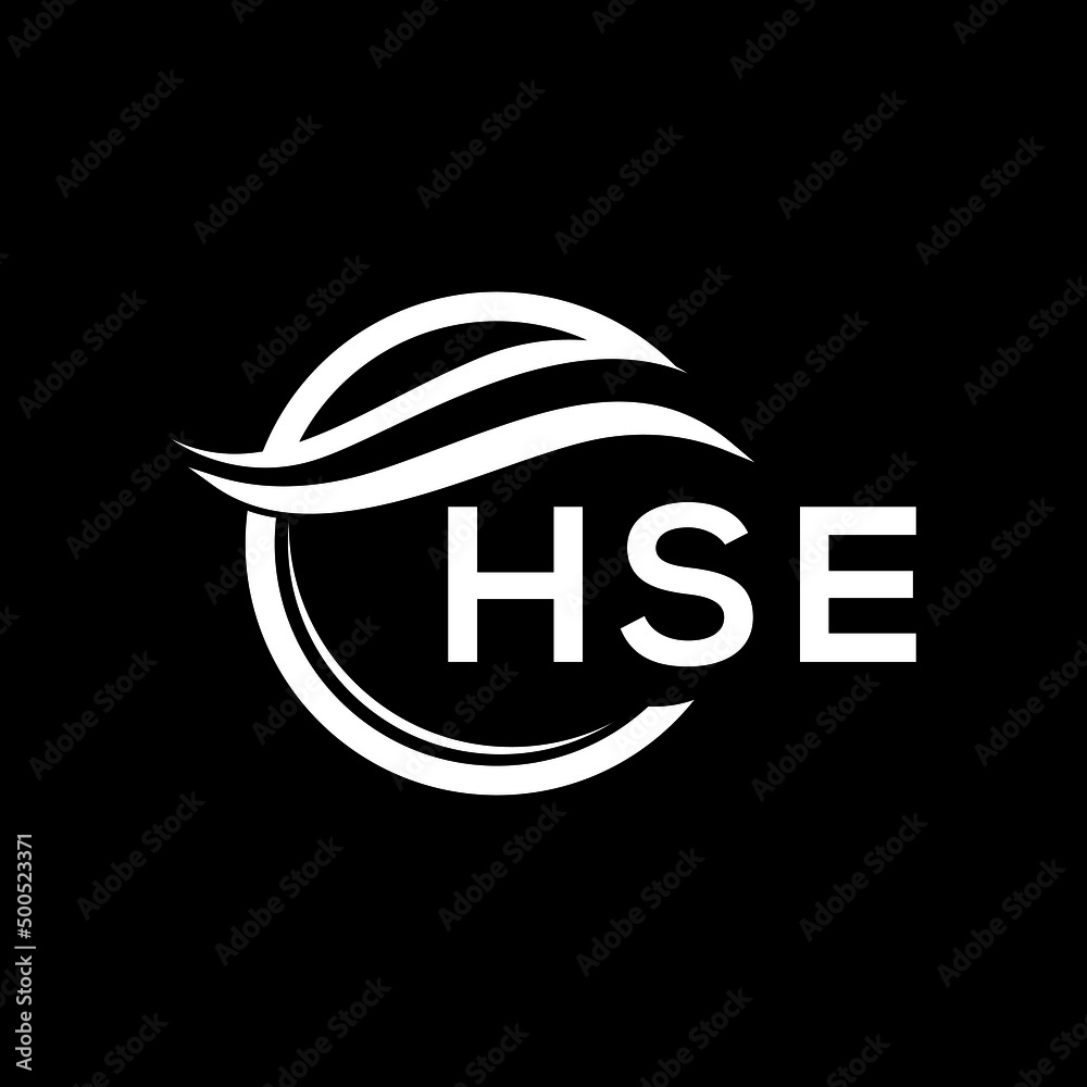 HSE letter logo design on black background. HSE creative initials ...