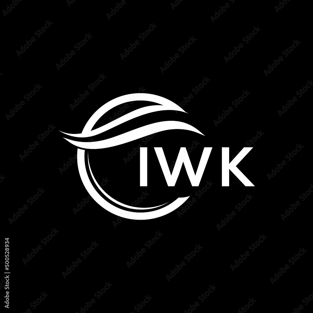 IWK letter logo design on black background. IWK creative initials ...