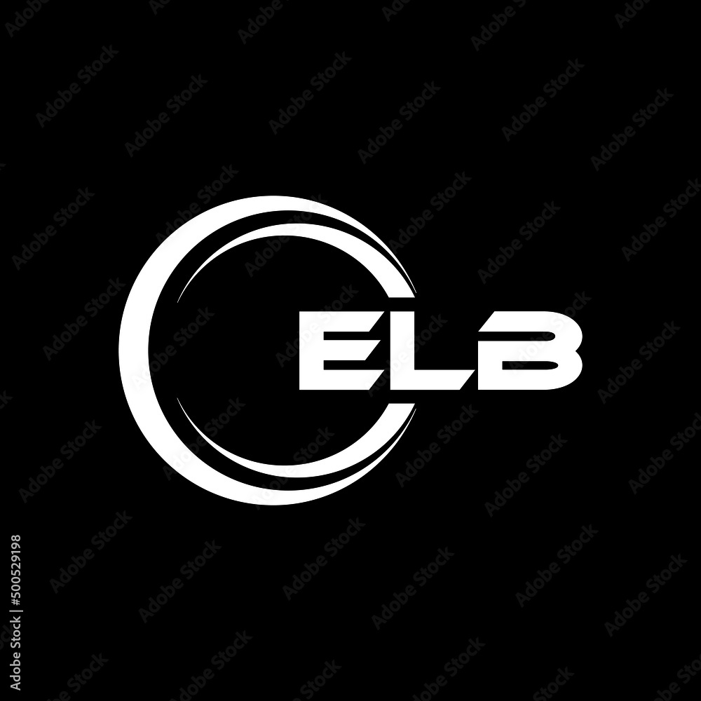 ELB letter logo design with black background in illustrator, vector ...