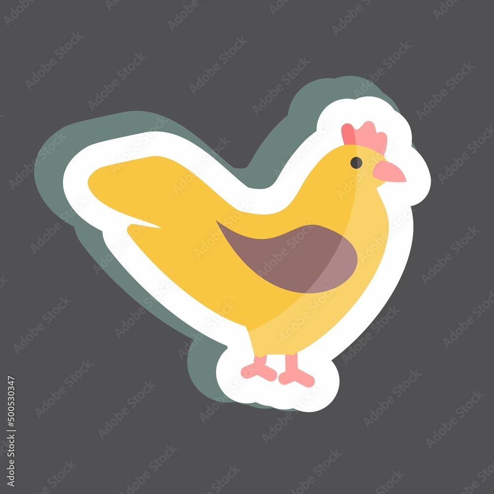 Sticker Chicken. suitable for Garden symbol. simple design editable ...