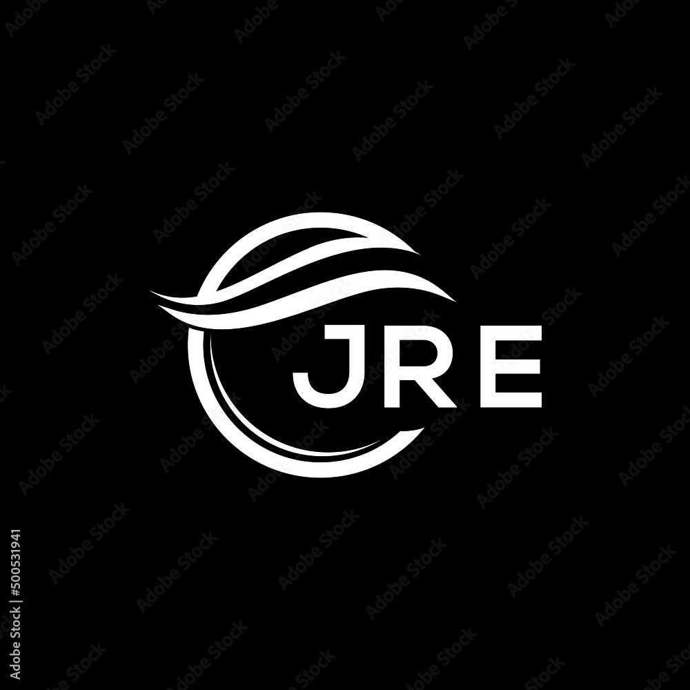 JRE letter logo design on black background. JRE creative initials ...