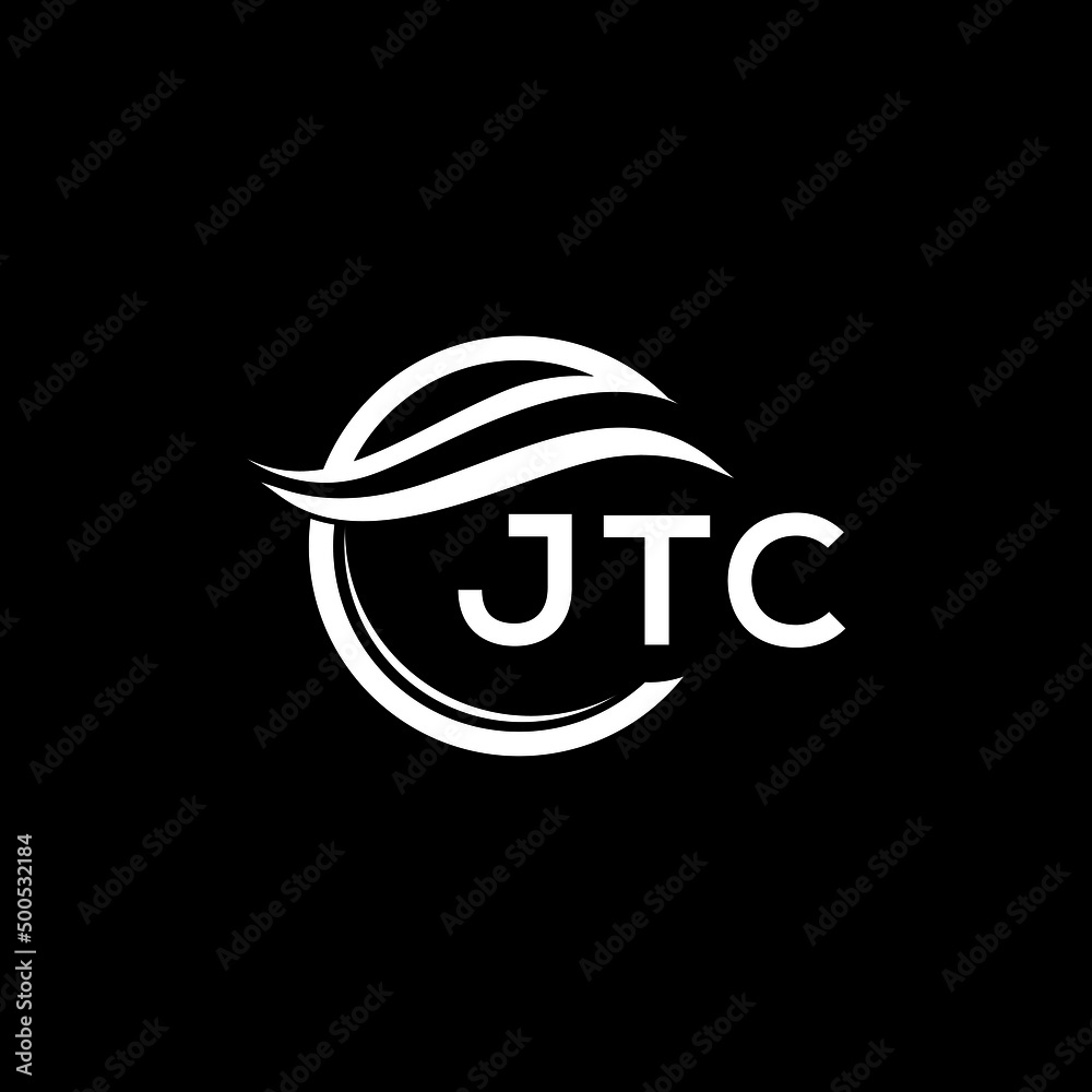 JTC letter logo design on black background. JTC creative initials ...