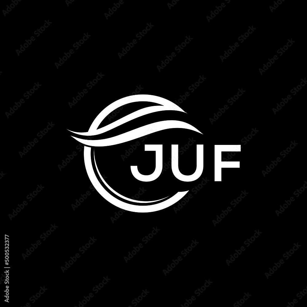 JUF letter logo design on black background. JUF creative initials ...