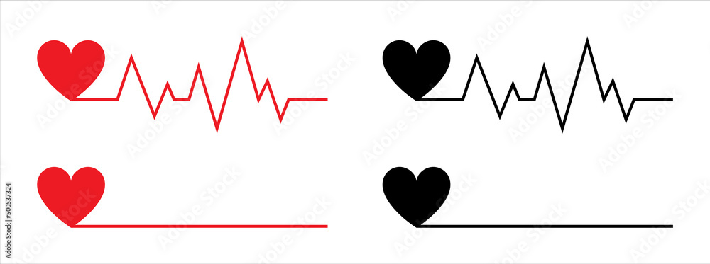 Heart with heartbeat pulse line of medicine cardiogram of health and ...