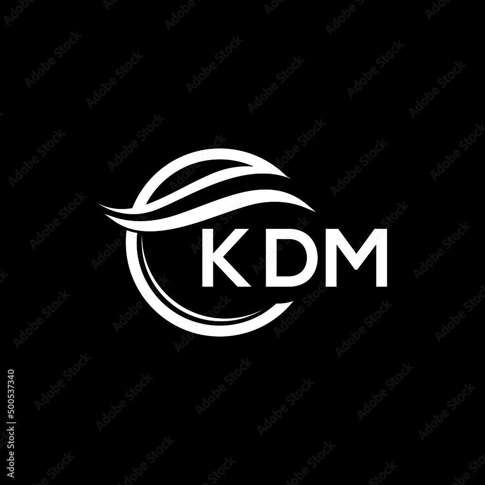 KDM letter logo design on black background. KDM creative initials ...