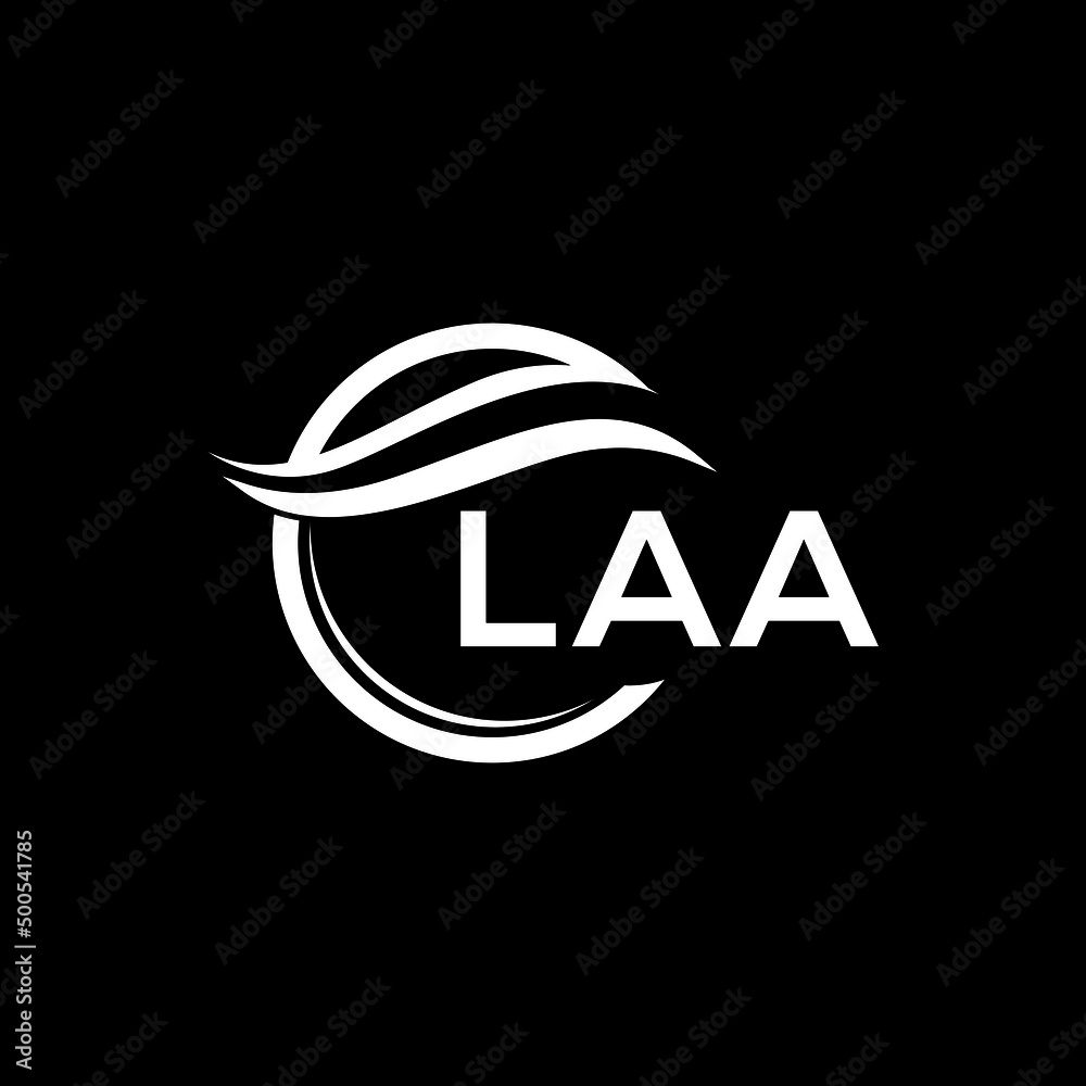 LAA letter logo design on black background. LAA creative initials ...
