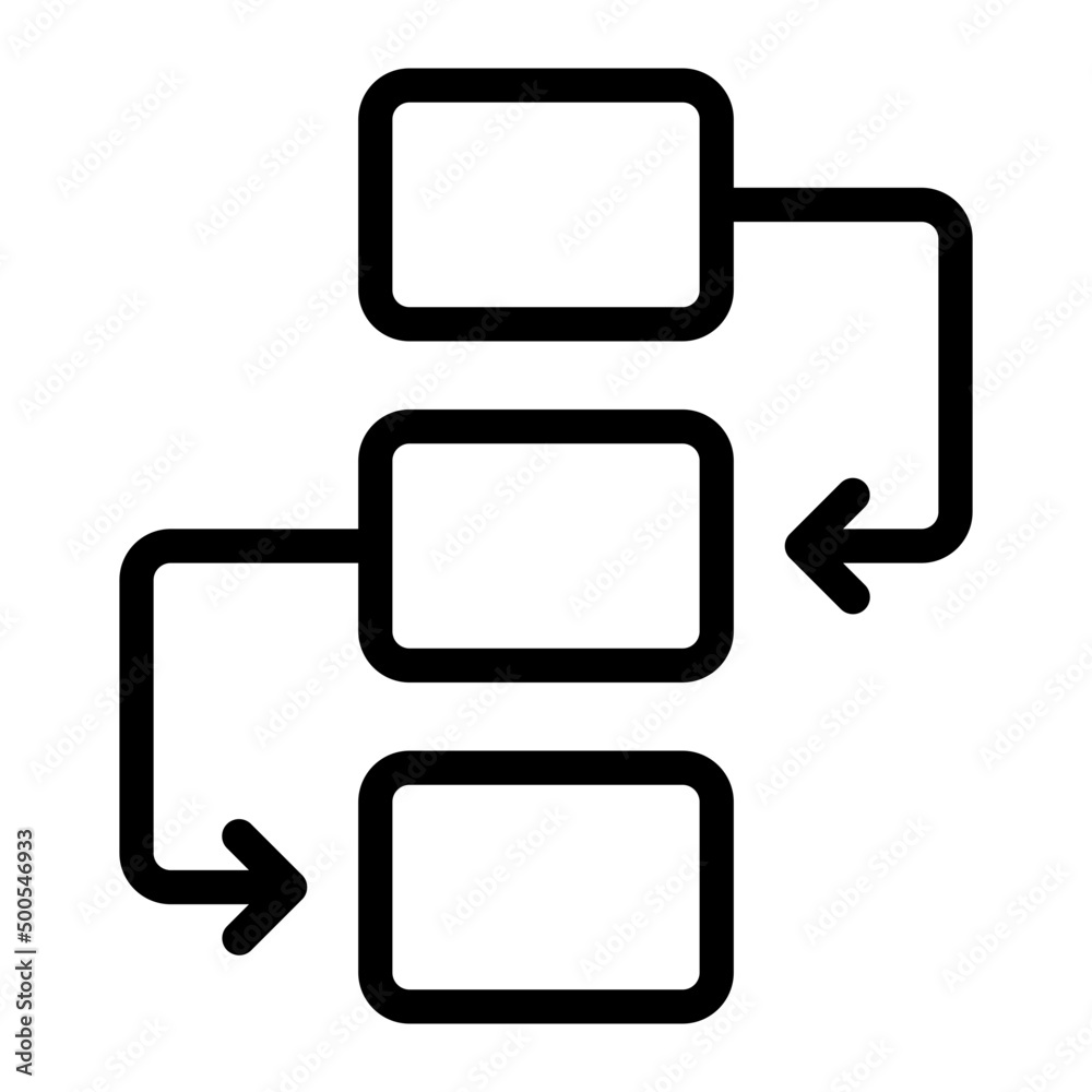flowchart outline icon Stock Vector | Adobe Stock