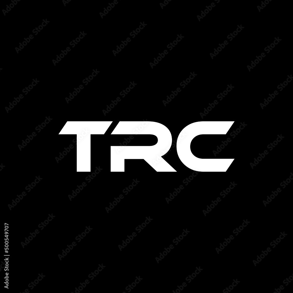 TRC letter logo design with black background in illustrator, vector ...
