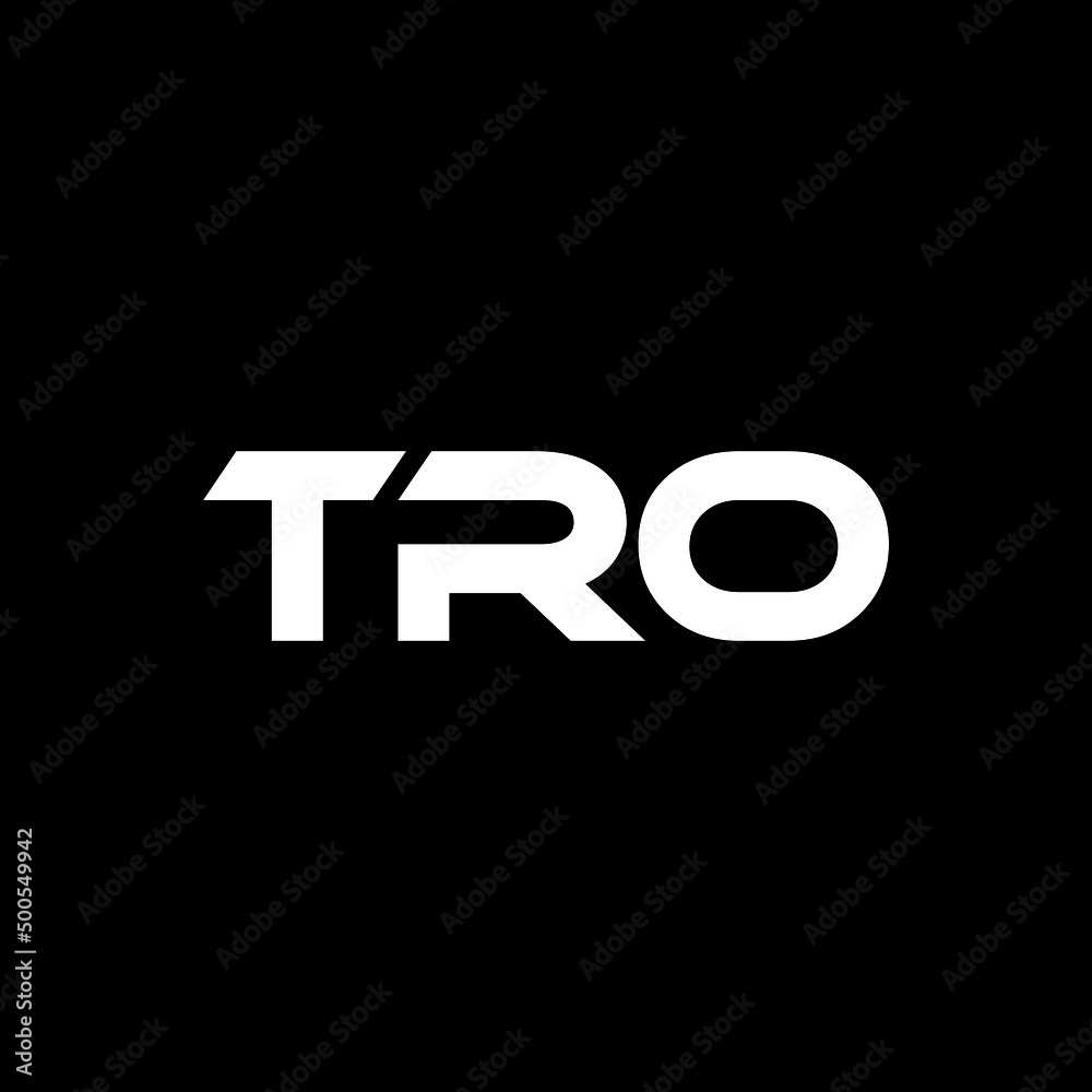 TRO letter logo design with black background in illustrator, vector ...