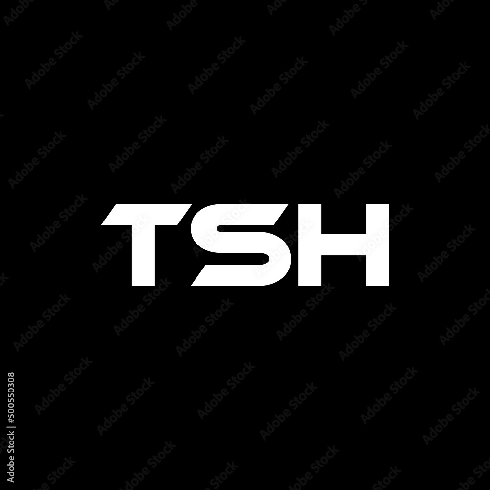 TSH letter logo design with black background in illustrator, vector ...