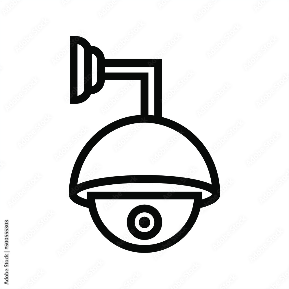 Surveillance dome camera line icon, outline vector sign, linear style ...