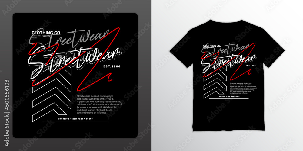 Streetwear t-shirt design, suitable for screen printing, jackets and ...