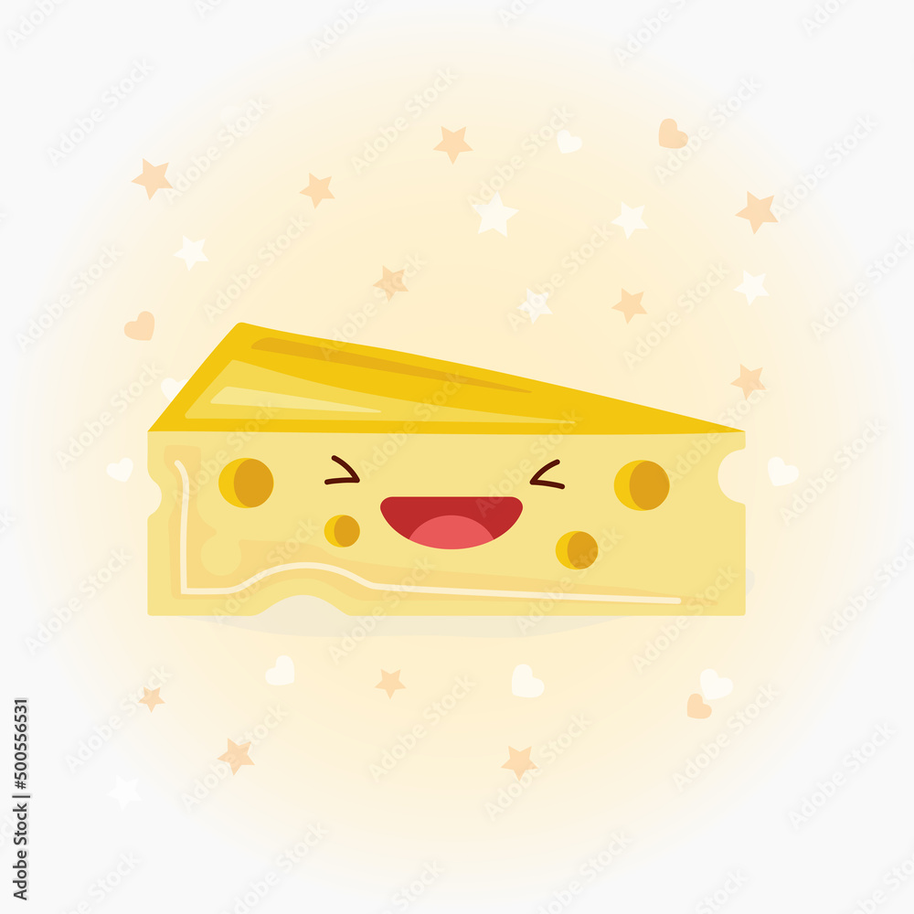 Cute cheese vector icon illustration. Cheese sticker cartoon logo. Food ...