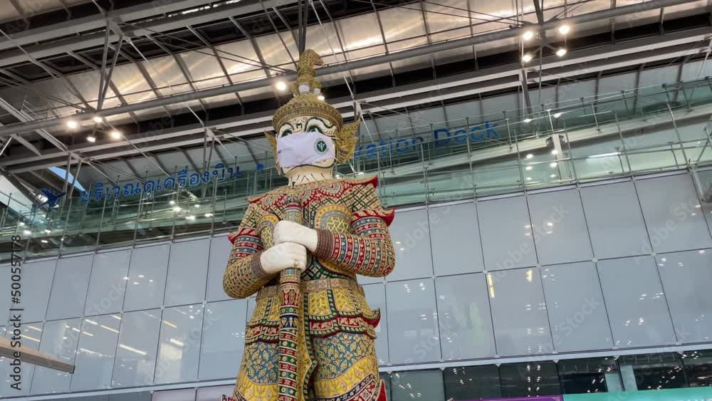 BANGKOK, THAILAND - Circa January, 2022 : Stone carving giants statue ...