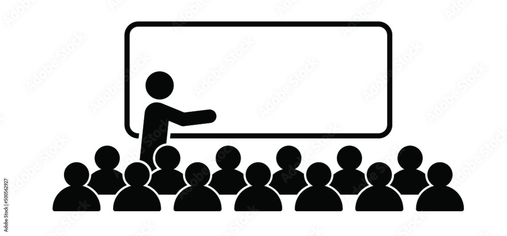 Cartoon stickman business or teacher represented by presentation. Stick ...