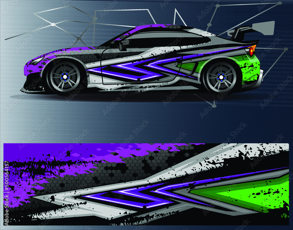 Race car wrap decal designs. Abstract racing and sport background for ...