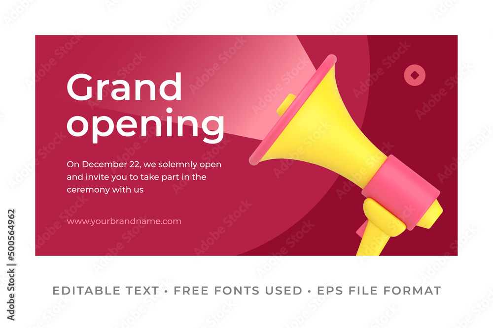 Grand opening promo banner template Stock Vector | Adobe Stock