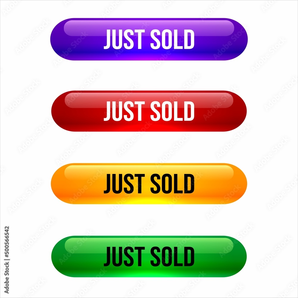 just sold sticker label icons . just sold square isolated sign. just ...