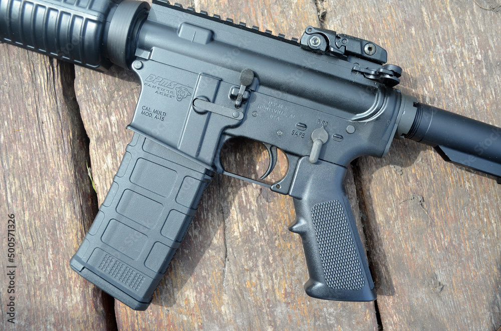 AR-15 assault rifle. Kiev,Ukraine. April 21, 2022. Stock Photo | Adobe ...