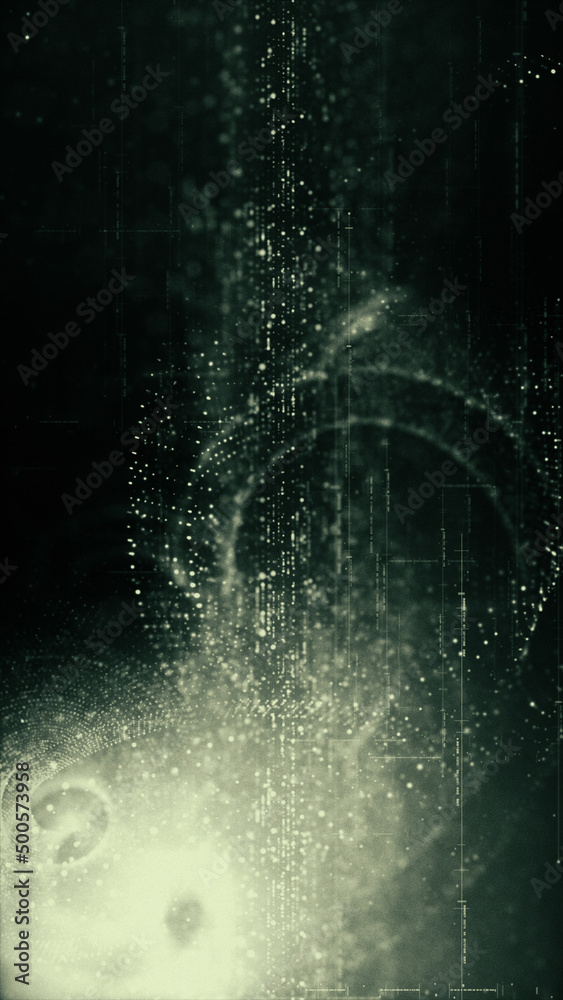 Vertical screen Format : Futuristic abstract de-focus Metaverse data ...