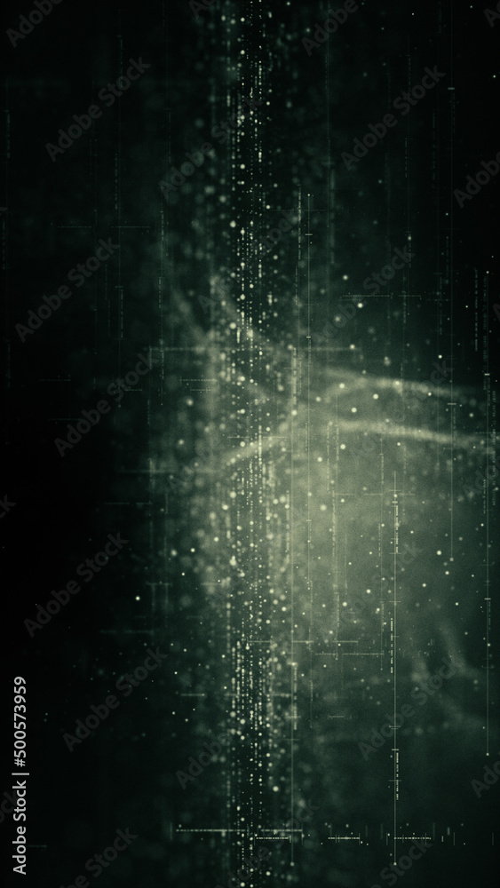 Vertical screen Format : Futuristic abstract de-focus Metaverse data ...