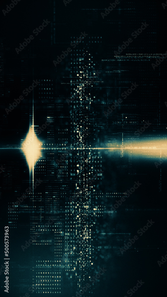 Vertical screen Format : Futuristic abstract de-focus Metaverse data ...