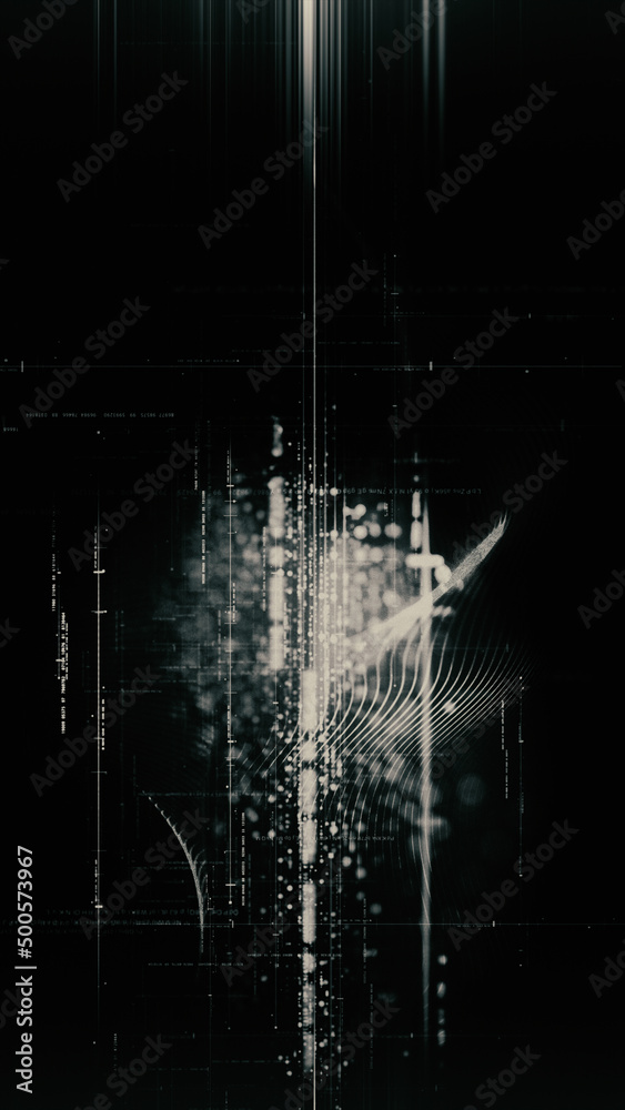 Vertical screen Format : Futuristic abstract de-focus Metaverse data ...