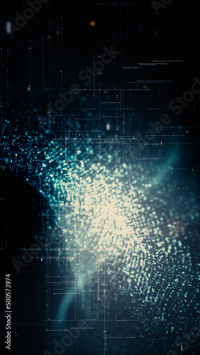 Plakat Vertical screen Format : Futuristic abstract de-focus Metaverse ...
