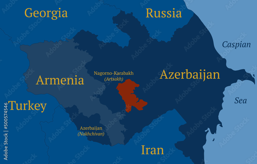 Territory map of Nagorno-Karabakh under the 2020 peace deal. Artsakh or ...
