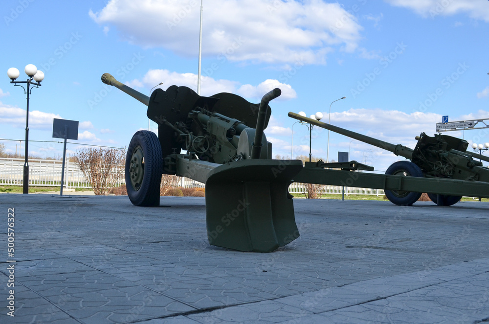 Russian anti-tank gun.Russian military equipment. Stock Photo | Adobe Stock