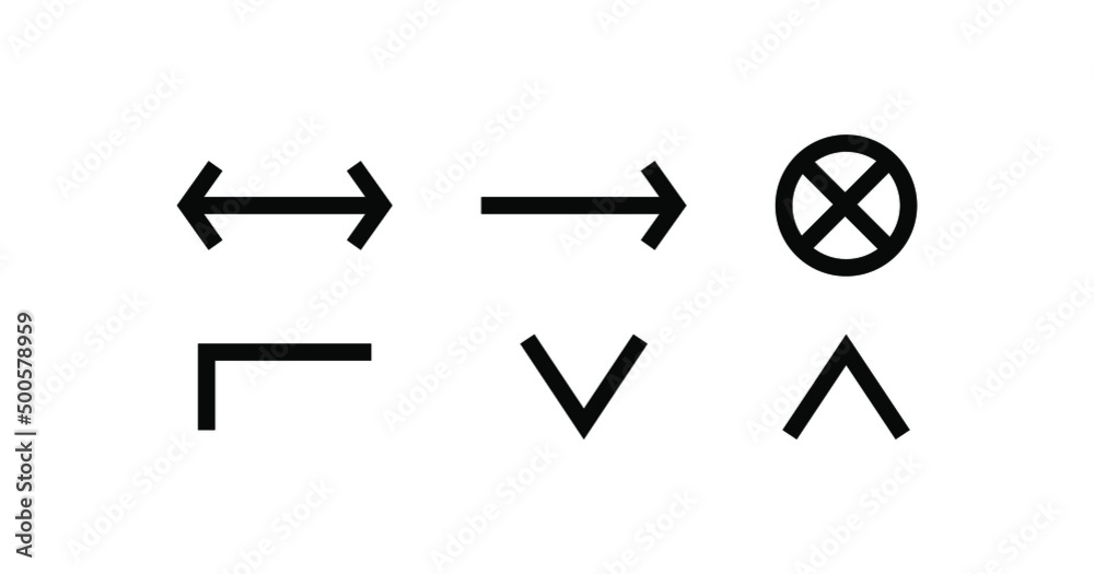 Set Of Logical Operators Symbols. Set Of Logical Operators Icons Stock