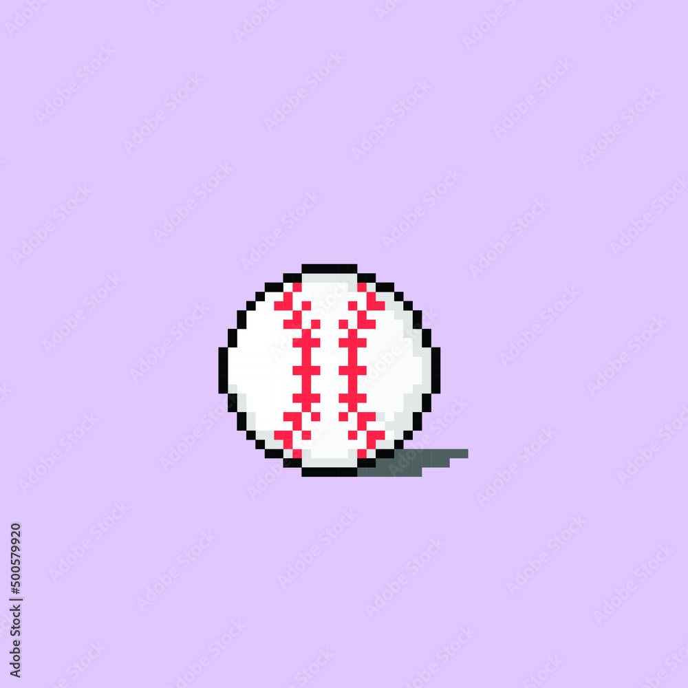 baseball ball in pixel art style Stock Vector | Adobe Stock