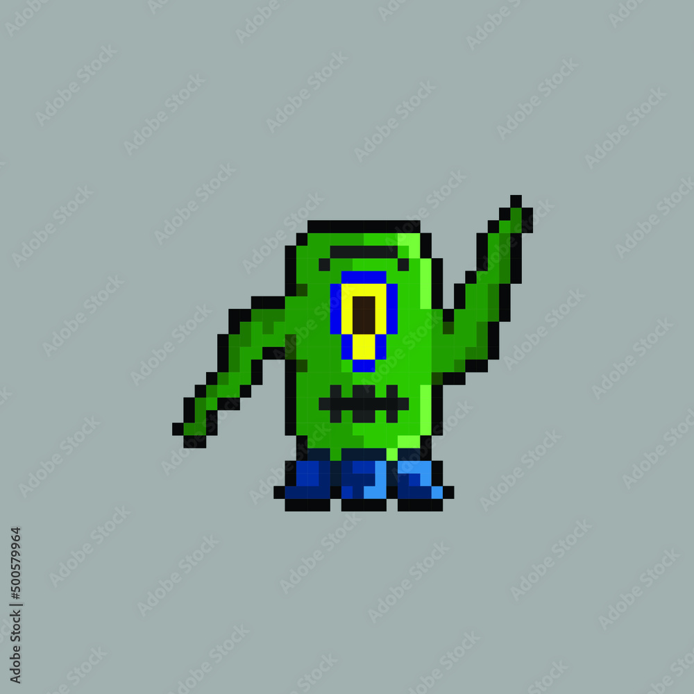 weird alien in pixel art style Stock Vector | Adobe Stock