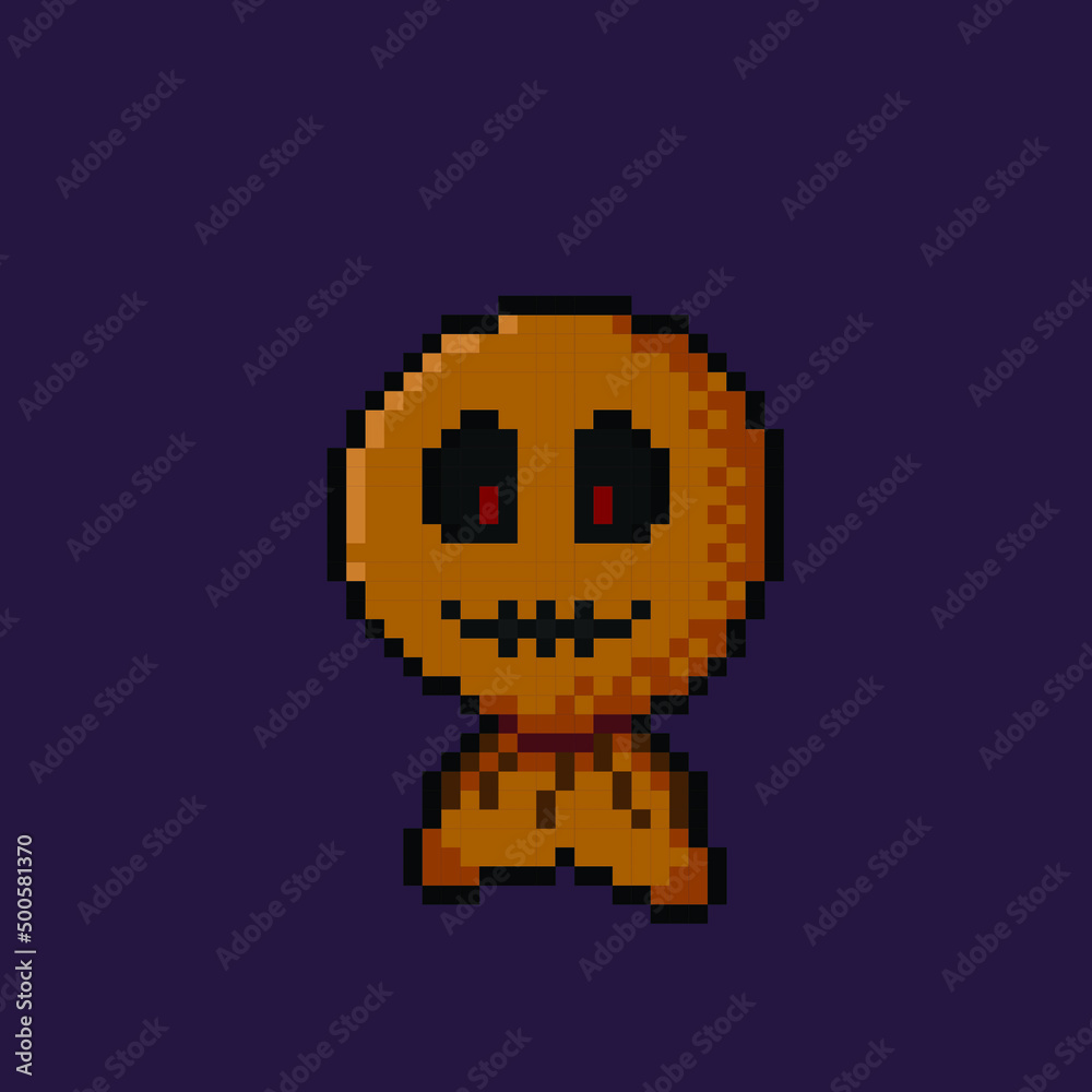scarecrow head in pixel art style Stock Vector | Adobe Stock