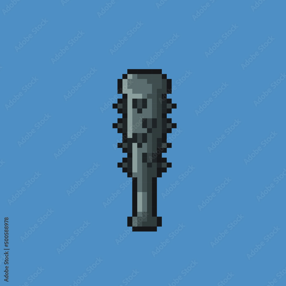 spiked iron mace in pixel art style Stock Vector | Adobe Stock