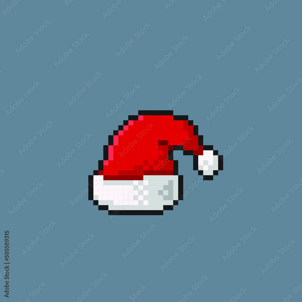 Santa hat in pixel art style Stock Vector | Adobe Stock