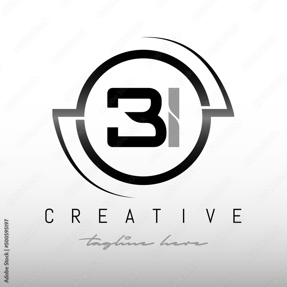 Initial Letter BI Logo With Creative Modern Business Typography Vector ...
