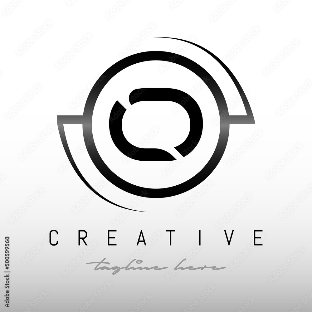 Initial O letter Black Color With White Background Logo Design vector ...