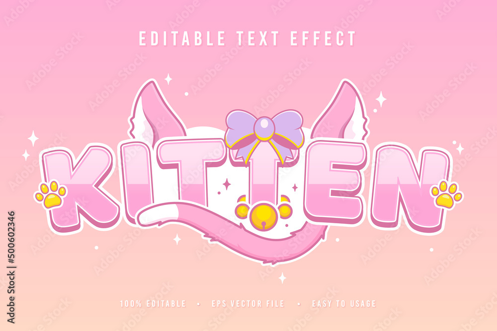 decorative kitten Font and Alphabet vector Stock Vector | Adobe Stock